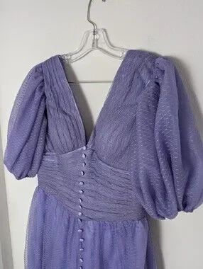 Dresses | Fairy Princess Dress Lavender Puff Sleeves Prom Party Wedding ...